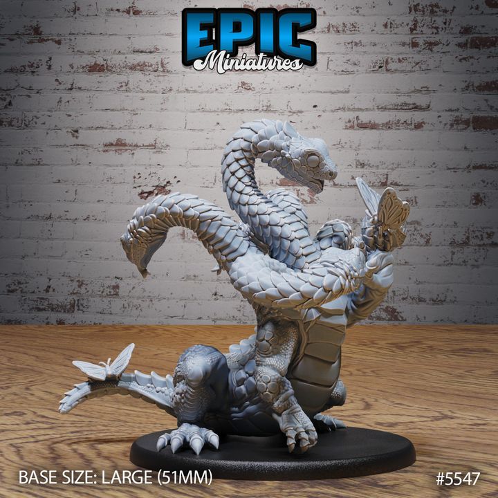 3D Printable Baby Hydra Set / Five-Headed Snake / Legendary Beast / Serpent Creature / Evil Naga ...